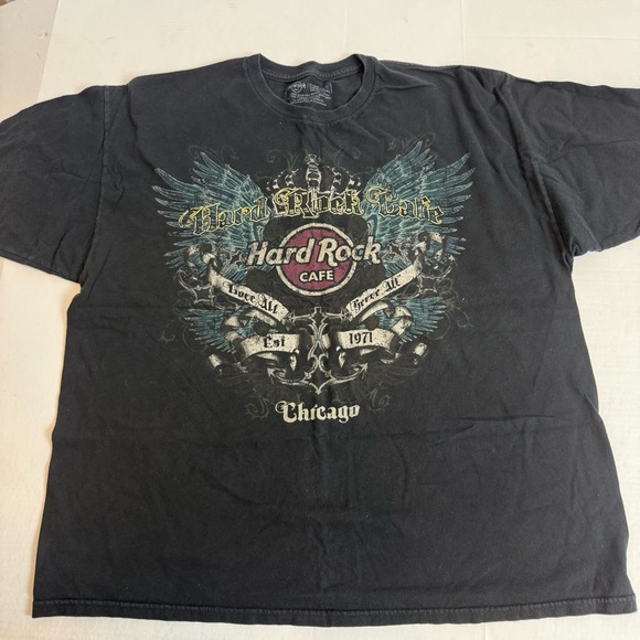 Hard Rock Cafe | Shirts | Hard Rock Cafe Chicago Black Short Sleeve T ...